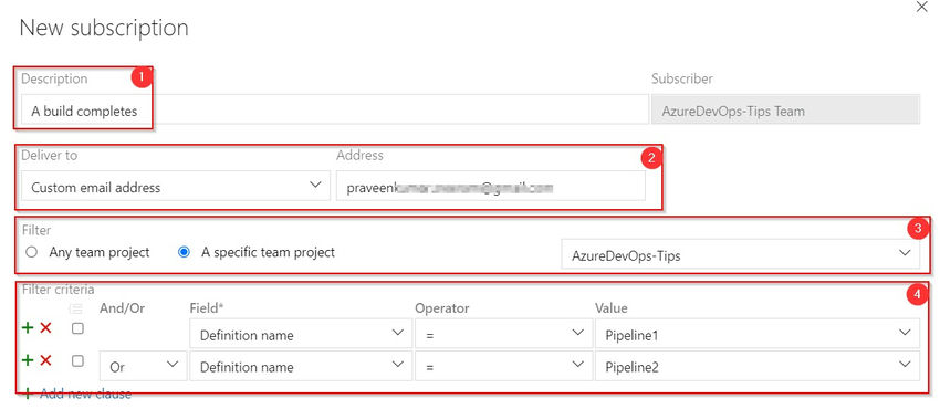 Azure Devops Pipeline Notifications Custom Subscription Setup